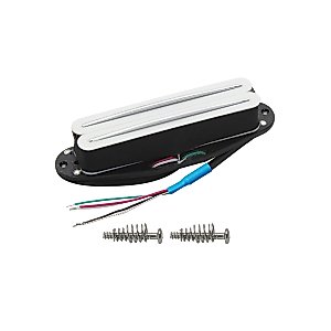 FLEOR Alnico 5 Hot Dual Rail Humbucker Single-Coil-Sized Pickup 9-10K Humbucker Pickup White Fit Strat Guitar Part