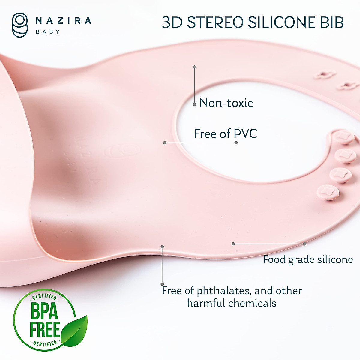 NAZIRABABY 8 Piece Baby Feeding Set Suction - Silicone Suction Bowls, Divided Plates, Straw Sippy Cup - Toddler Self Feeding Eating Utensils Set with Bibs, Spoons, Fork (Frosty Blue)