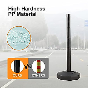 HABUTWAY 6Pcs Traffic Delineator Post Cone with 5.5FT Chain, Chain Safety Barriers Outdoor and Indoor Crowd Control Barricade (Black)