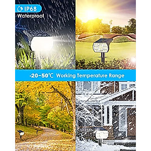 Kaxiida Solar Lights Outdoor Waterproof, 56 LED Solar Garden Pathway Lights, 3 Lighting Modes Solar Powered Landscape Lights Wall Lights in One- White, 6 Pack