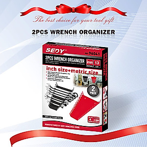 Premium 26-Wrench Organizer Set, Wrench Holder Set, Wall Mounted Wrench Storage Trays, Wrench Organizer for Tool Box Drawer Chest, Wrench Rack, Pegboard Wrench Organizer Holder Trays