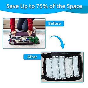 COSadiman TAILI Vacuum-compressing 10Pcs Travel Compression Bags Vacuum Packing Roll Up Travel Space Saver Bags for Luggage Cruise Ship Essentials No Pumps Needed (Small)