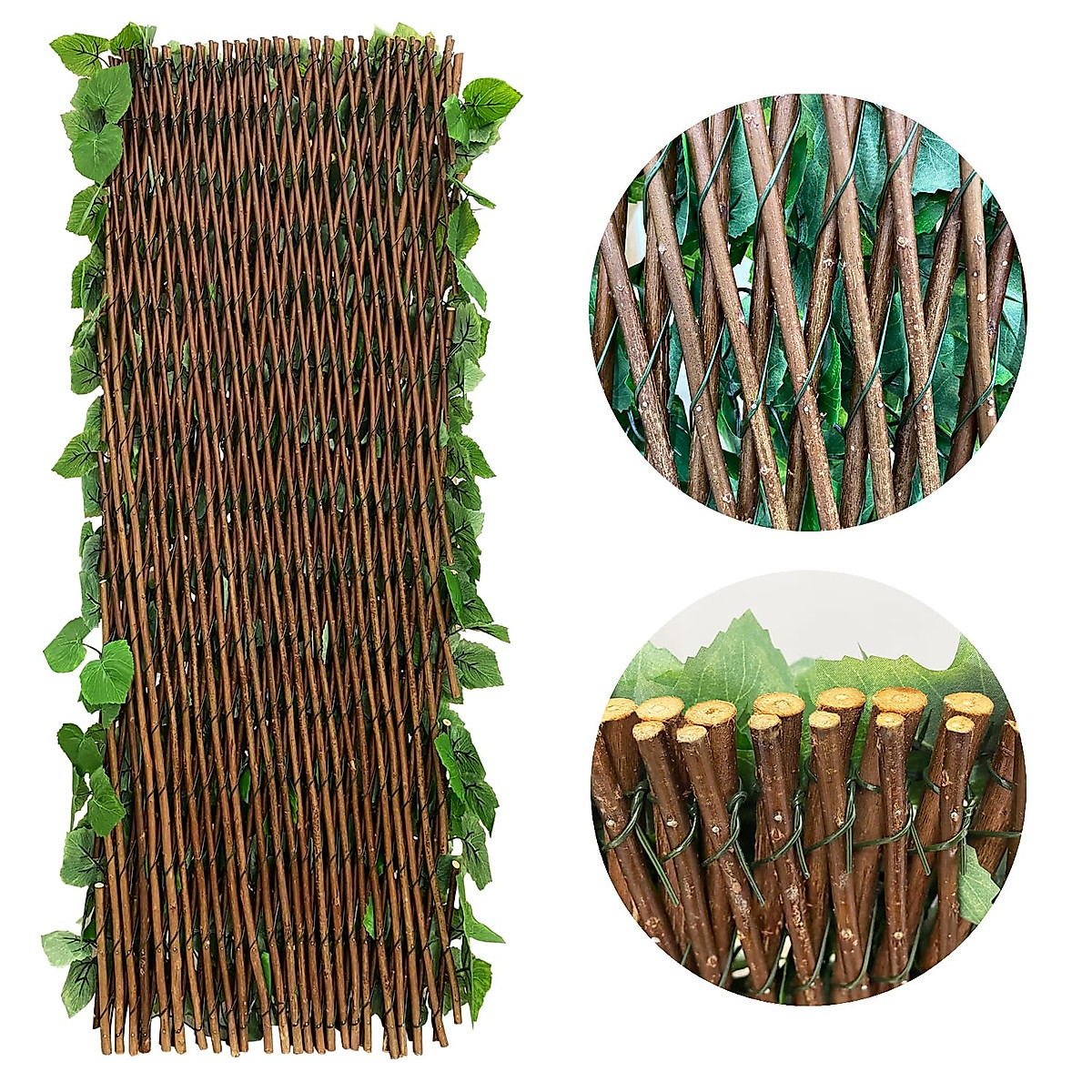 Expandable Fence Privacy Screen for Balcony Patio Outdoor,Decorative Faux Ivy Fencing Panel,Artificial Hedges (Single Sided Leaves)…2
