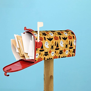 Joyidec Halloween Ghost Cat Mailbox Covers Magnetic Standard Size Waterproof Mailbox Wraps Post Letter Box for Courtyard Garden Yard Fence Decor 21x18 in