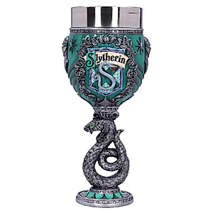 Nemesis Now Harry Potter Goblet, Hand Painted Harry Potter Collectible Chalice, Wizarding Wrold Cup, Ideal Gift for Potterheads - Slytherin