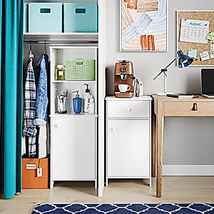 RiverRidge, White Medford Single Door Floor Cabinet with Drawer, One Size