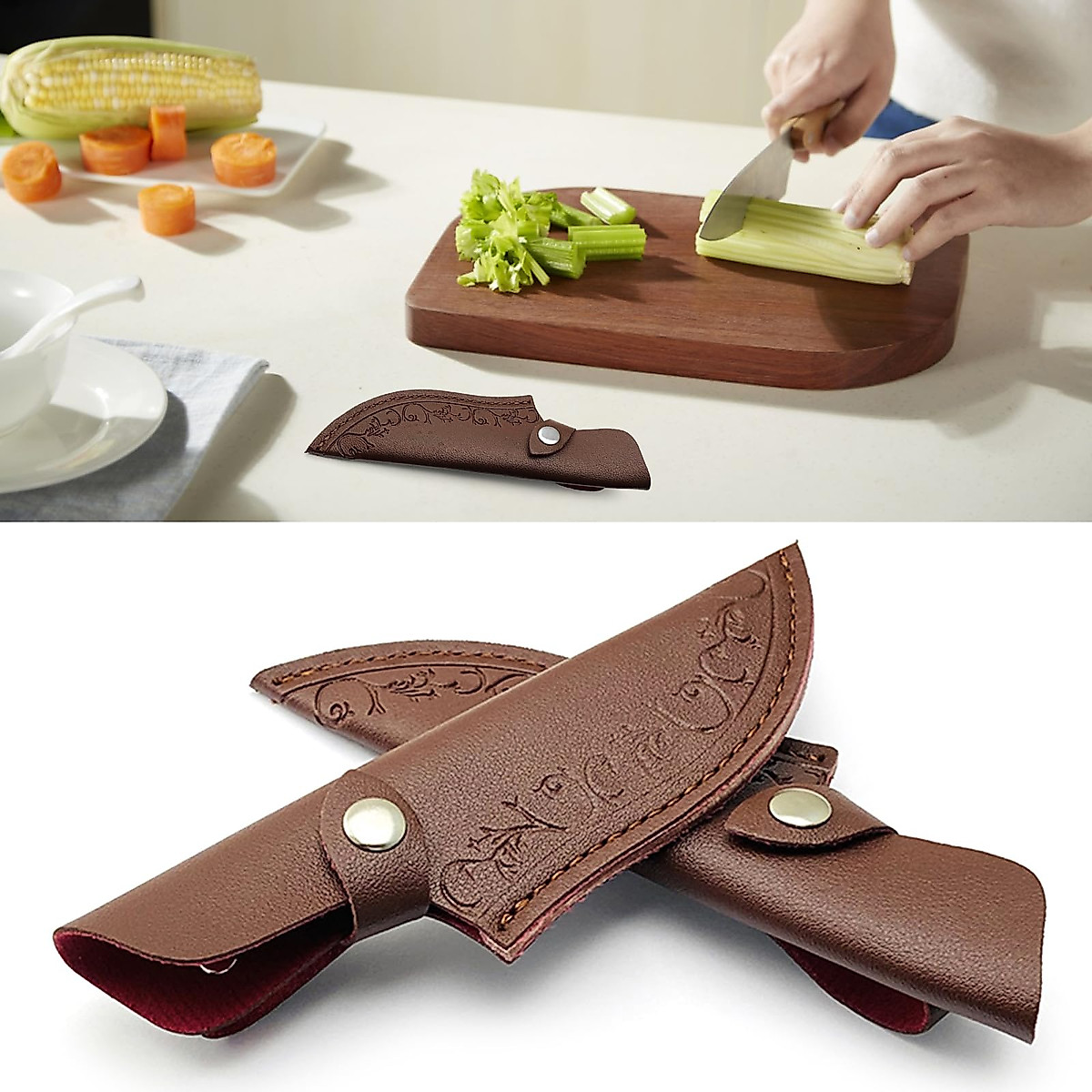 Portable Knife Storage Sheath Pouches With Belt Loop Leathers Holsters Belt Pocket Straight Knife Holder