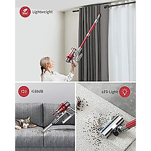 BuTure Cordless Vacuum Cleaner, Powerful Stick Vacuum with 380W 30KPa, 35min Runtime Lightweight Vacuum Cleaners with Telescopic Tube and Detachable Battery Handheld Vacuum for Carpet/Floor/Pet/Stair