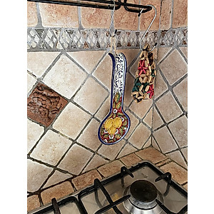 CERAMICHE D'ARTE PARRINI - Italian Ceramic Spoon Rest Holder Decorated Lemons Pottery Art Hand Painted Made in ITALY Tuscan