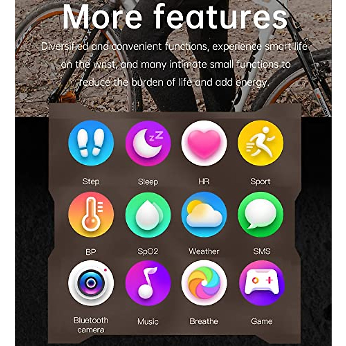 Yihou Fitness Tracker Military Smart Watch for Men Bluetooth Call Watch Message Reminder Waterproof Pedometer Step Counter Calorie Tactical Sport Smart Watch for Android Phones Compatible iPhone