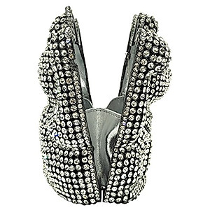 Elegant Evening Bags For Womens Clutches Purse Chain Wallet Handbags Crystal Party Lucky Cat Silver