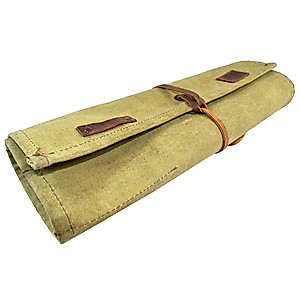 Hide & Drink, Waxed Canvas All Purpose Knife Roll (10 pockets) w/Leather Cover Handmade :: Bourbon Brown