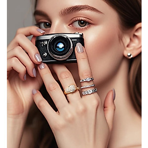 AIKAITUO 14K Gold Leopard Animal Leopard Head Cute Unique Women's Adjustable Set Zirconia Ring Holiday Gift