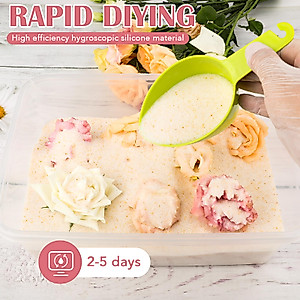 VOISEN Silica Gel Flower Drying, 5LBS Silica Gel for Drying Flowers,Color Indicating Flower Preservation Kit Contains Flowers Desiccant, Brush, Gloves, 6.7 L Plastic Box