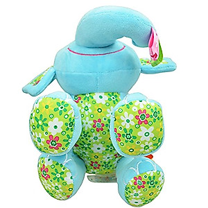 V Convey Music Bed Time Wind Up Musical Stuffed Animal Elephant Stuffed Toys Kids Toddler Plush Baby Infant Strollers Crib Bedding Toys (Blue)
