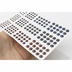 HTHYLURE 732 PCS Fishing Lure 3D Reptile Lure Eye 4 Sets Mixed Colors Lure Eyes Simulation Making Fly Tying Fake Fish Eyes Holographic Fake Eyes 3mm 4mm 5mm 6mm 732pcs