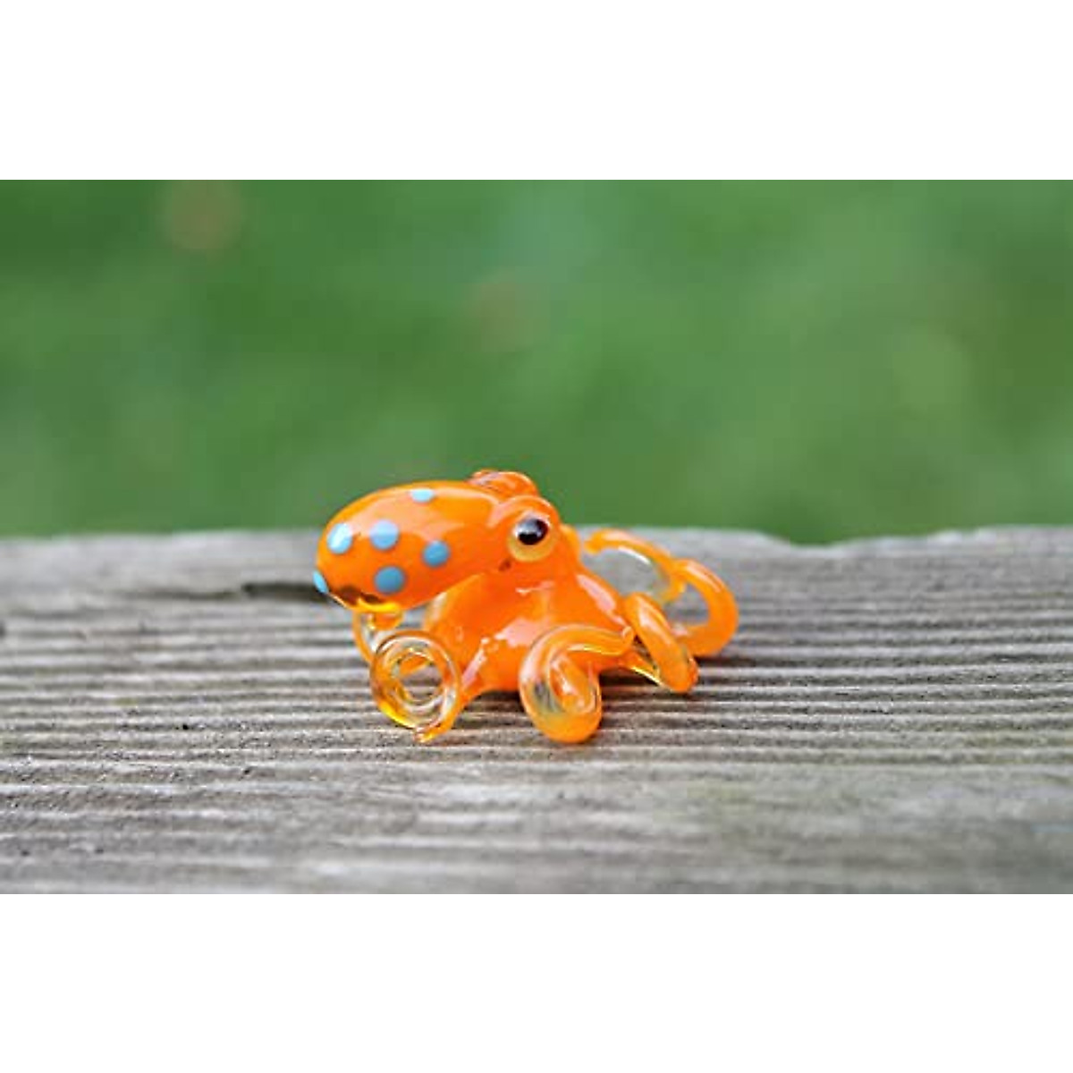 Orange Glass Tiny Miniature Octopus Souvenir Glass Octopus Souvenir Figurine Gift Art