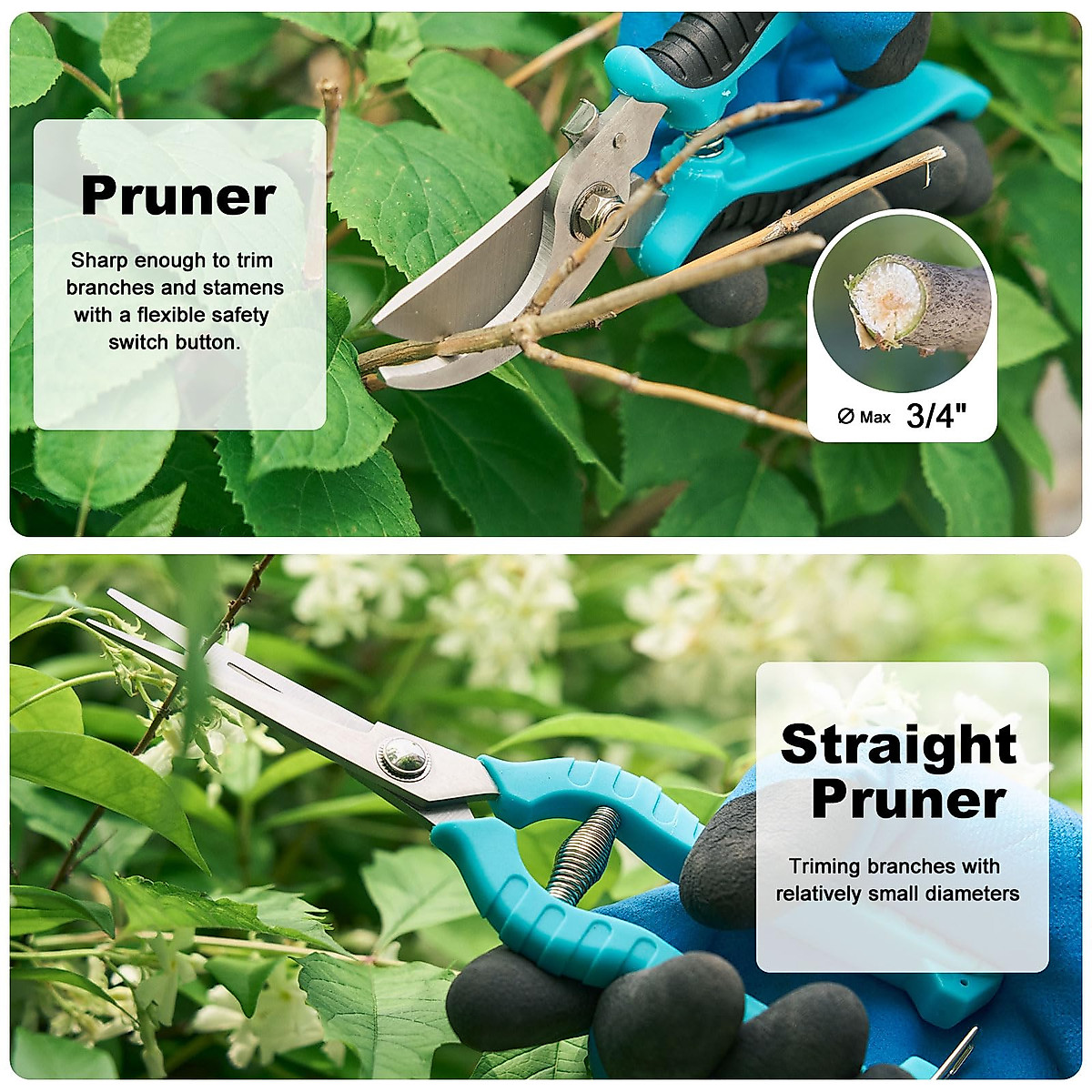 Garden Tool Set with Non Slip Rubber Grip,11 Piece Stainless Steel Gardening Tool Sets,Thickened Repotting Mat & Storage Tote Bag,Heavy Duty Outdoor Hand Tools Uprooting Weeding Tool, Ideal Gifts Blue