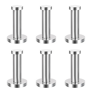 EBOOT 6 Pieces Stainless Steel Wall Mount Robe Hook Coat Hook Towel Wall Hook (2 Inch, Silver)