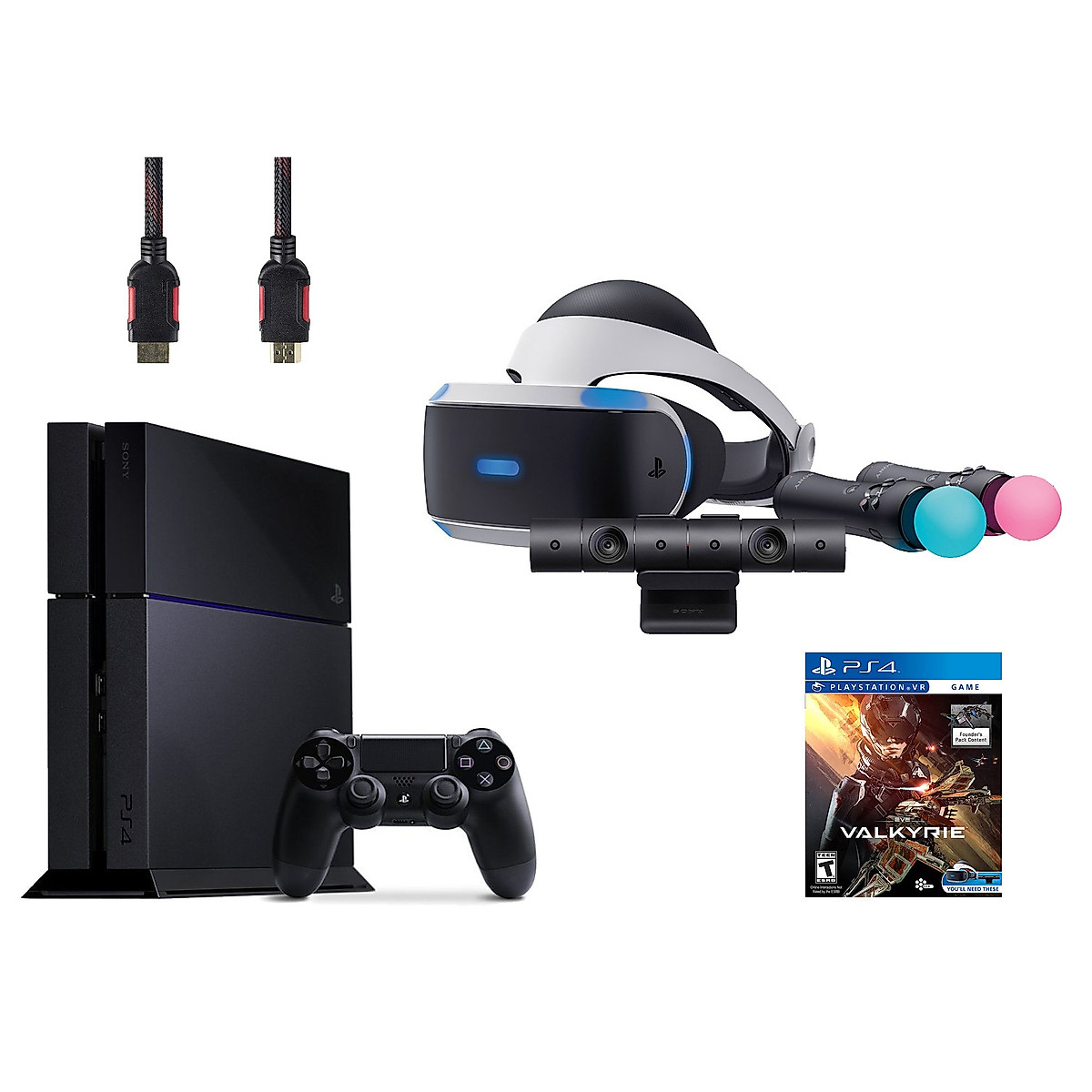PlayStation VR Start Bundle 5 Items:VR Headset,Move Controller,PlayStation Camera Motion Sensor,PlayStation 4 Pro 1TB,VR Game Disc PSVR EV-Valkyrie