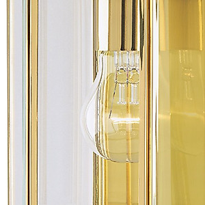 Westinghouse Lighting 6685300 One-Light Exterior Wall Lantern, Polished Brass Finish on Solid Brass and Steel with Clear Beveled Glass Panels