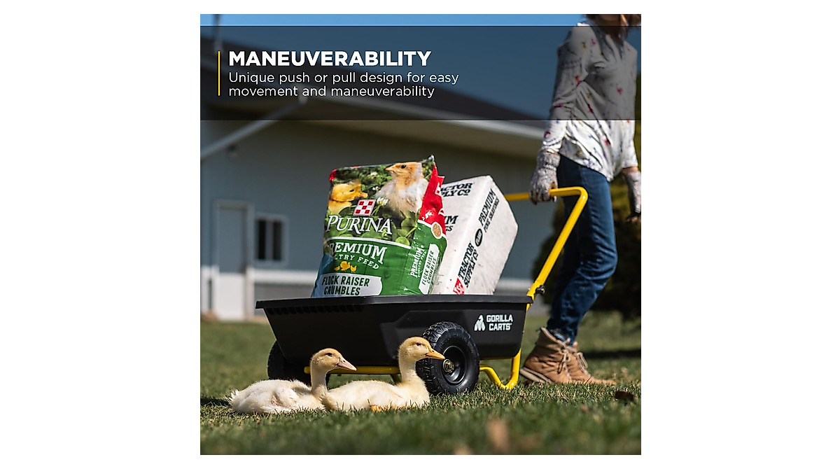 Gorilla Carts 4GCG-NF Dump Cart with No-Flat Tires | Easy Garden Hauling