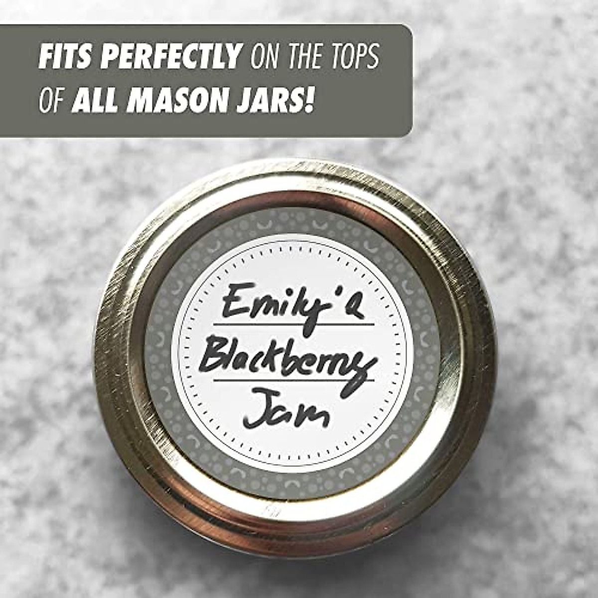 MESS Dissolvable Canning Labels for Jars – 200 Dissolvable Mason Jar Labels - Dissolvable Food Labels for Containers - Jam Homemade Canning Jar Labels Stickers - Removable Mason Jar Labels 2" Granite