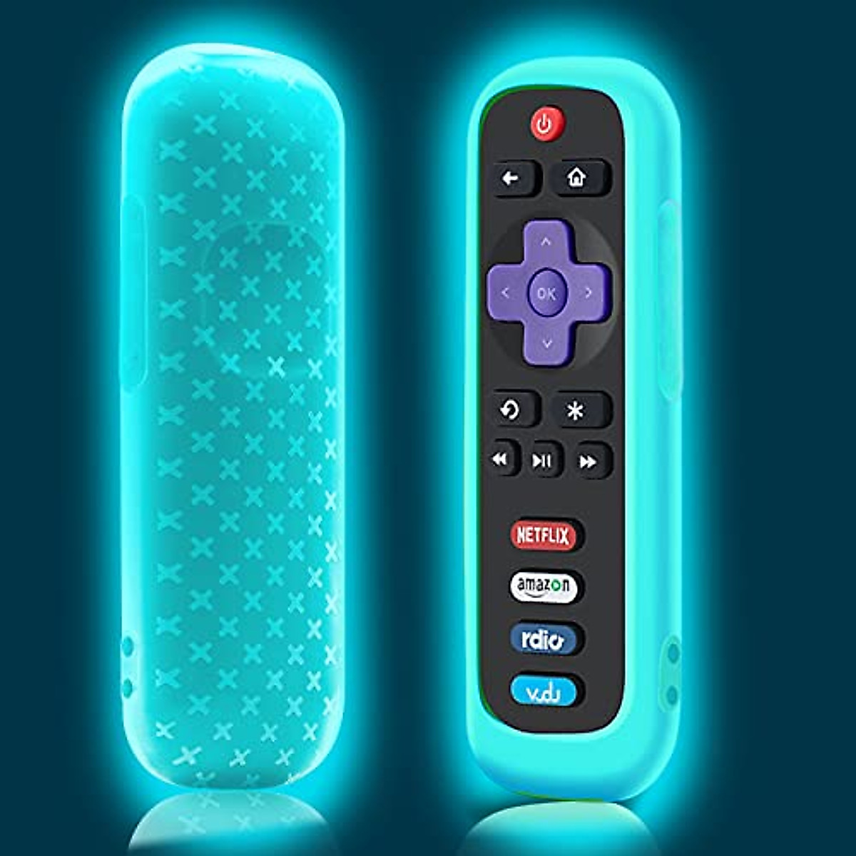 Case for TCL Roku TV RC280 Remote, Battery Cover for Hisense Roku Remote Replacement Silicone Universal Sleeve Skin Glow in The Dark