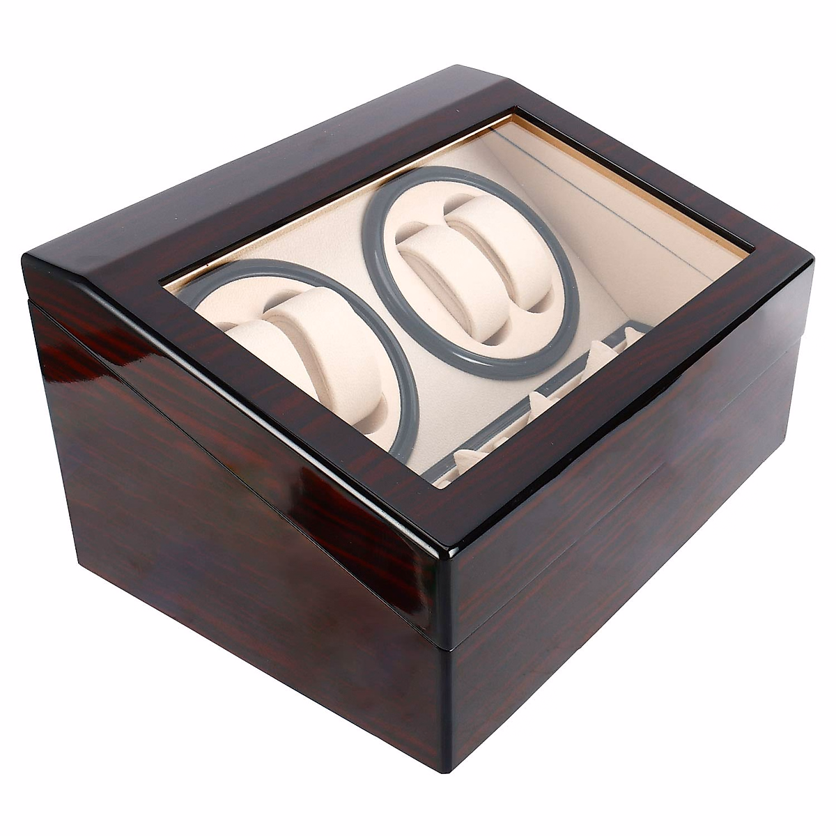 Homend Luxury 4+6 Automatic Watch Winder Deluxe Wooden Dual Automatic Motor Rotating Watches Display Storage Box