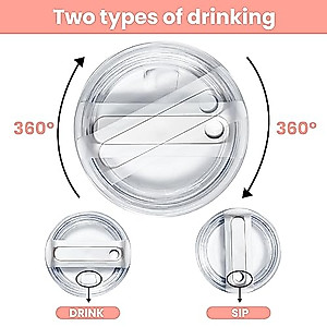 2 Pcs Tumbler Lid Replacement Fits for Stanley Cup 40 oz, Spill Splash Resistant Replacement Lids, Clear Tumbler Covers for Stanley Cup H2.0 Accessories(White)
