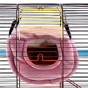 Sheens Winter Warm Bird Nest Windproof Plush Snuggle Happy Hut Tent Bed for Budgies Eclectus Parakeet Cockatiels Cockatoo Lovebird(Large)