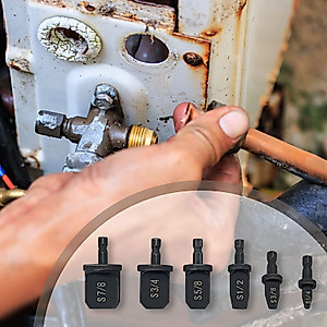 JANNO 6PCS Swage Tool, Hex Handle Copper Tube Expander, HVAC Repairing Tools with Storage Box, Professional Manual Copper Pipe Expander, Swaging Tool Set with 1/4, 3/8, 1/2, 5/8, 3/4, 7/8 Bits