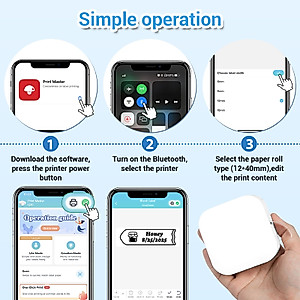 Odaro Q30 Wireless Bluetooth Mini Label Maker Portable Label Printer for iOS & Android, for Home, Office, Small Business (White)