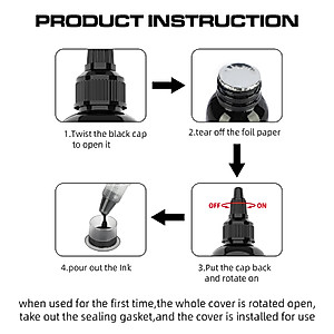 Hawink Tattoo Ink 6.7oz (200ml) Vegan-Friendly USA Standard Pigment Concentrated Black TI963-6.7OZ-S