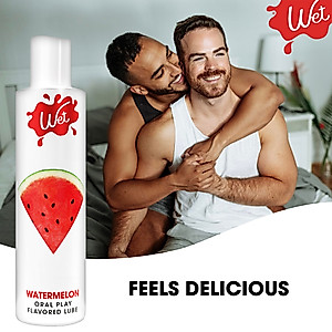 Wet Water-Based Flavored Lube for Men, Women & Couples, 3 Fl Oz (Juicy Watermelon) - Long-Lasting Premium Personal Lubricant Safe to Use with Latex Condoms - Gluten Free & Sugar Free