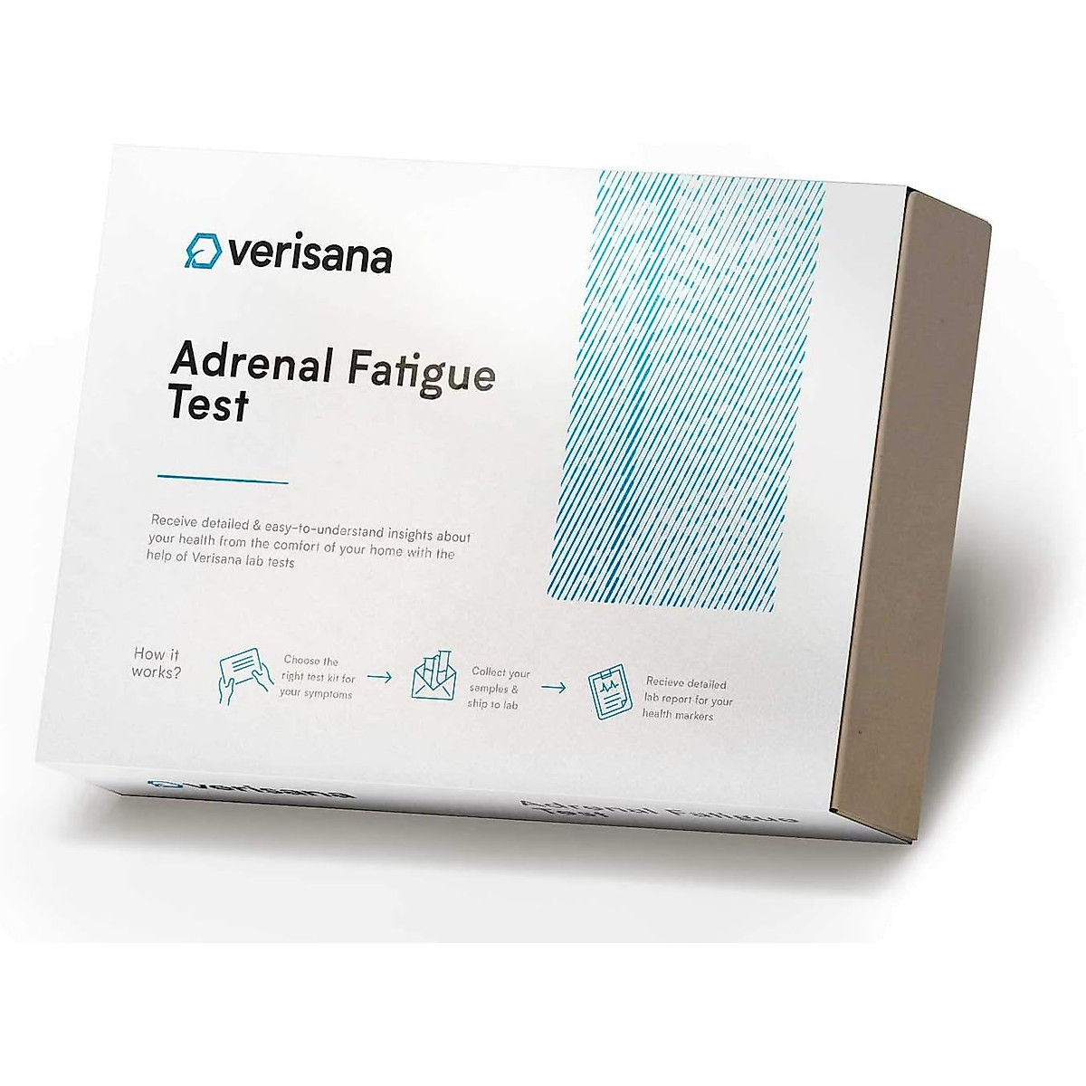 Adrenal Fatigue Test – Saliva Test Kit for Diurnal Cortisol Levels and DHEA – Measure 4 Salivary Cortisol Levels and 1 DHEA Level to Determine Cause of Anxiety, Depression, etc. - Verisana