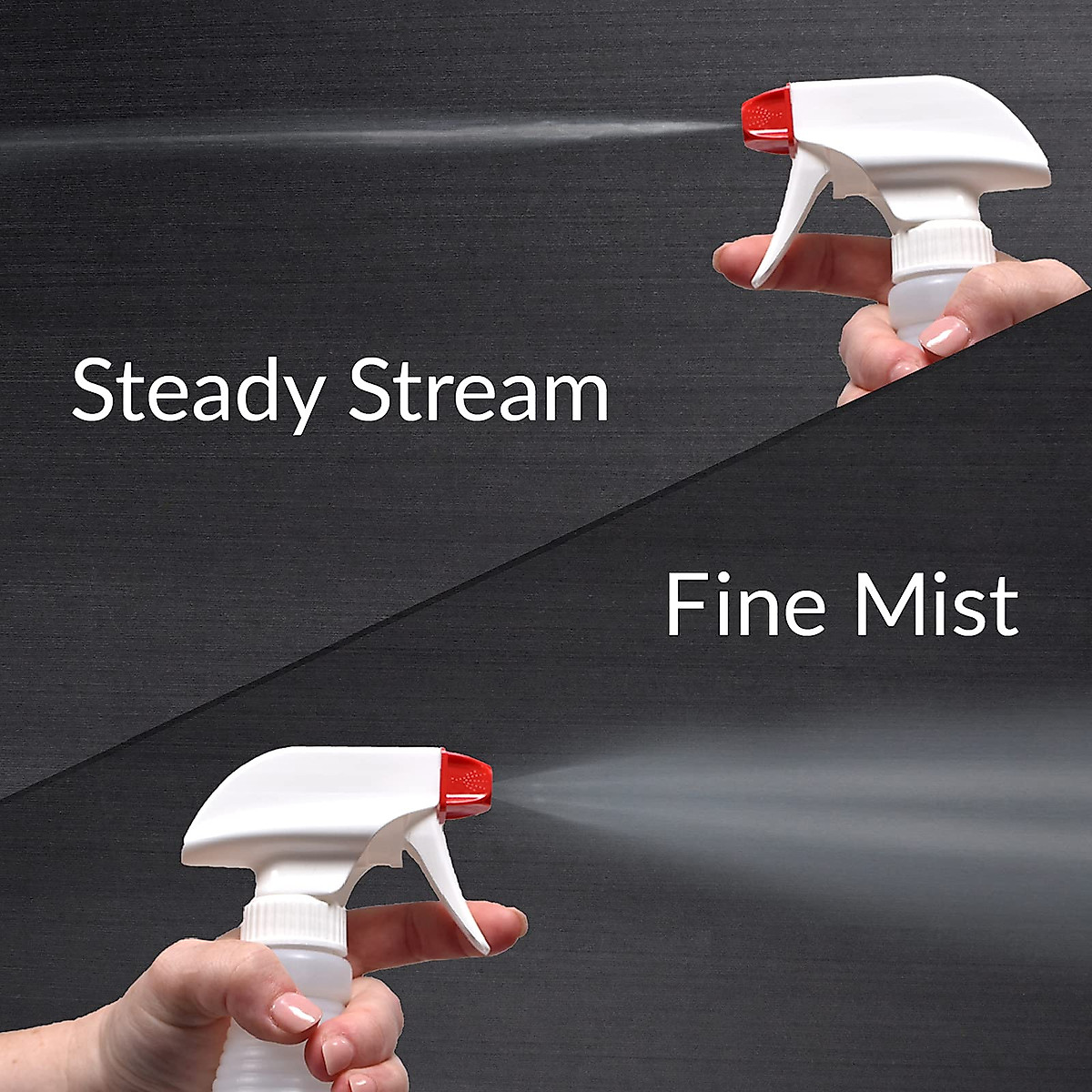 Pinnacle Mercantile Plastic Spray Bottles USA Made 4 Pack 16 Oz Heavy Duty No Leak Empty Refillable Spray Bottle Mist Stream for Cleaning Solutions, Plant, Hair, Bleach, Vinegar, Alcohol Safe