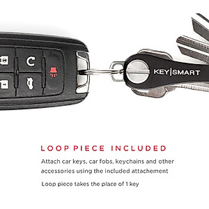 KeySmart Stainless Steel EDC Keychain Keyring for Attaching Keys Car Fob and More, Great Multi-Purpose Loop Piece to Attach Accessories to KeySmart Keyholder, Wallets, Belt Loops, Bags, Purses etc.