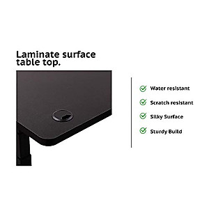 UNICOO Melamine 55.1 x 27.6 Inch Universal Table Top for Standard and Sit to Stand Height Adjustable Home and Office Desk Frames (Tabletop 55 - Black)
