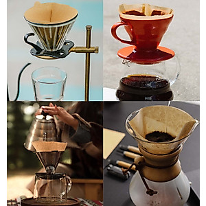 Coffee Filters Cone 01, 100 Count Unbleached Natural Brown 1-2 Cups Disposable Coffee Paper Filters, Compatible with V60 and Cone Shaped Pour Over Coffee Filter and Drip Coffee Maker