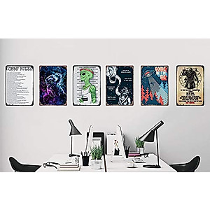 AMELIA SHARPE Tin Sign Vintage NCIS Gibbs' Rules Metal Sign Wall Decoration Home Bar Garage Man Cave Art Sign 12" X 8"