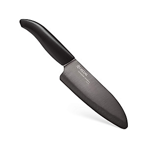 Kyocera’s Revolution 4-Piece Ceramic Knife Set: Chef Knife For Your Cooking Needs, Includes 6"Chef's Santoku, 5.5" Santoku, 4.5" Utility & 3" Paring Knives, Black