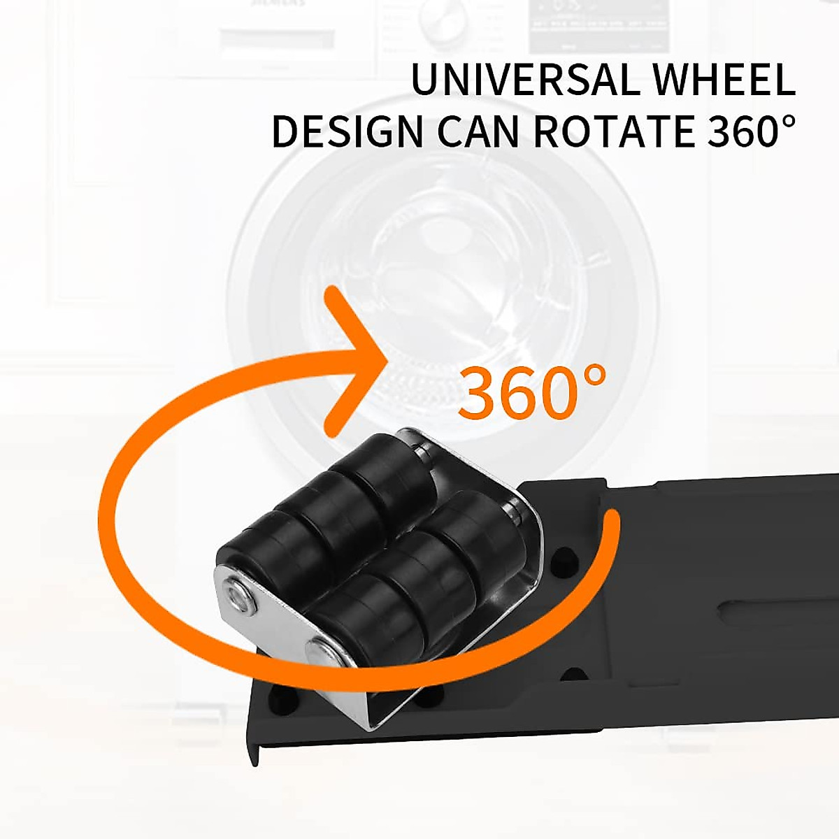 Baisiky Furniture Dolly Mobile Roller, Extendable Appliance Rollers Mobile Washing Machine Base, Fridge Stand Moving Cart for Washing Machines, Refrigerators(Black)