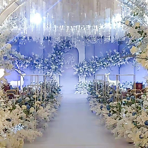 Janinka 6.5 Feet Wisteria Garland Flower Garlands Faux Wall Flowers Vine Flower Backdrop Flowers Hanging for Wall Arch Garden Home Wedding Decor (Milky White, 12 Packs)