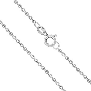 Honolulu Jewelry Company 925 Sterling Silver 1mm Cable Chain Necklace for Women Tarnish Resistant - Made in Italy (22 Inches)