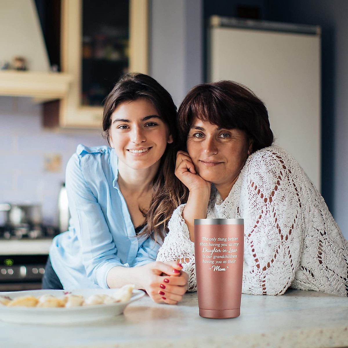 GINGPROUS Daughter In Law Gifts, The Only Thing Better Than Having You Tumbler Mothers Day Birthday Christmas Gifts for Daughter In Law from Mother In Law, 20oz Insulated Travel Tumbler, Rose Gold