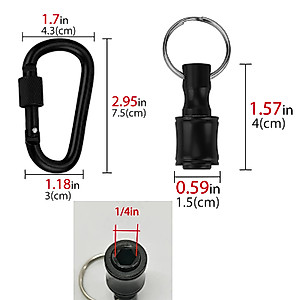 LUEXBOX 1/4 Inch Bit Holder Keychain, Hex Screwdriver Bits Holder Extension Bar, Quick Change Screw Bit Holder for Most Electric, Hand-held Screwdrivers and Drill Bits (A: Black 6pack)