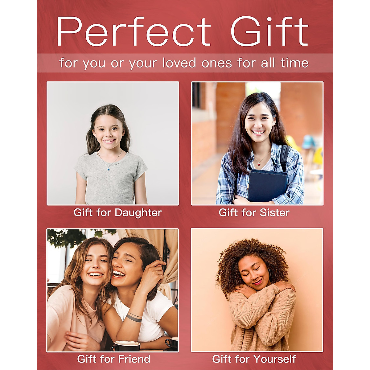 MIDDLUX Infinity Birthstone Necklaces for Women Girl, Stainless Steel, Cubic Zirconia