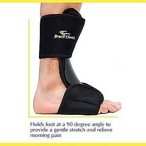 Brace Direct Dorsal Adjustable Night Sleeping Splint - for Plantar Fasciitis Relief, Arch Support, Heel Foot Pain, Tendonitis, Drop Foot