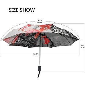 Wamika Oil Painting Eiffel Tower Auto Umbrella Open Close France Paris Umbrella Windproof Lightweight Travel Compact Parasol Umbrellas Sun & Rain